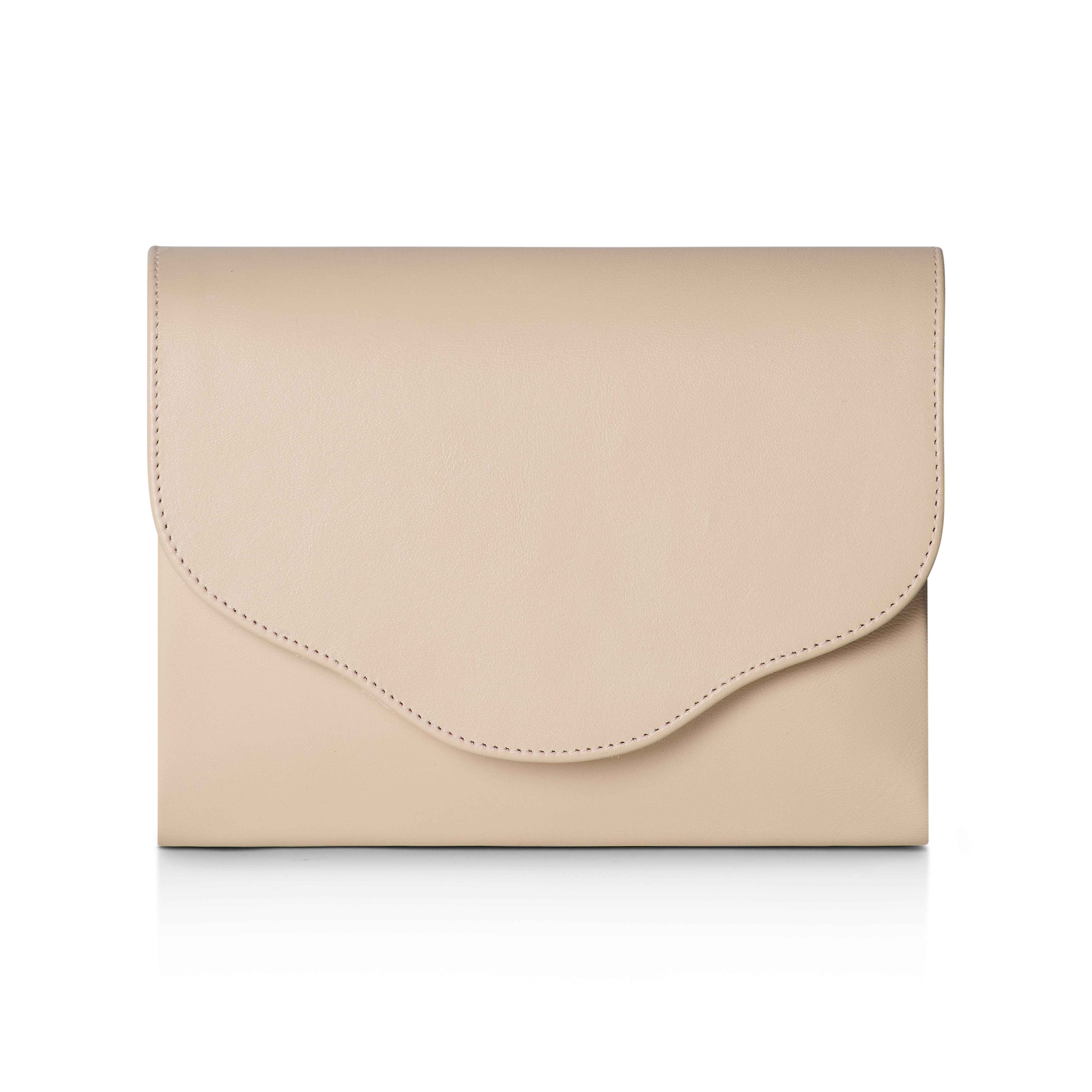 Almond Leather Clutch – Sargasso and Grey