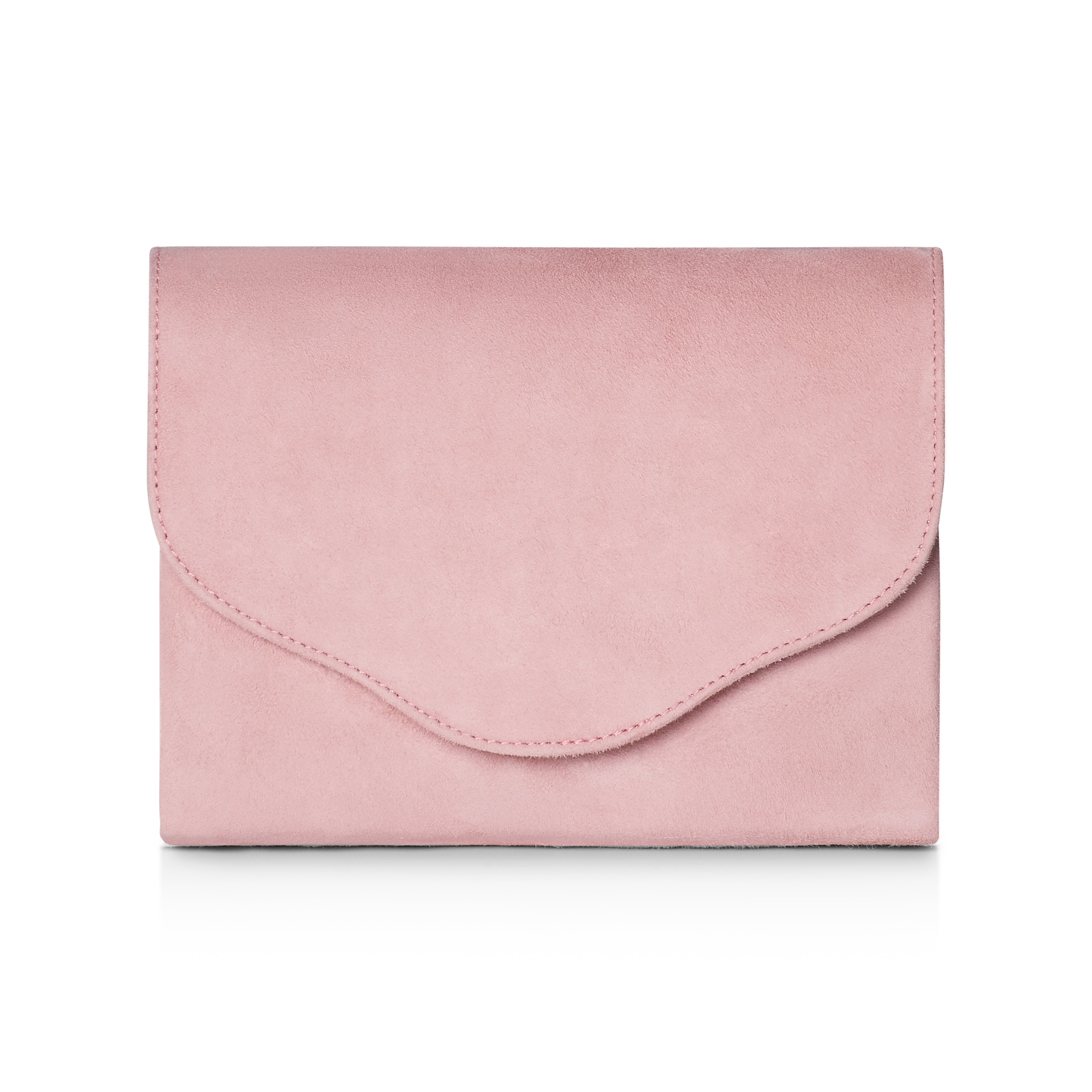Peony Pink Suede Clutch – Sargasso and Grey