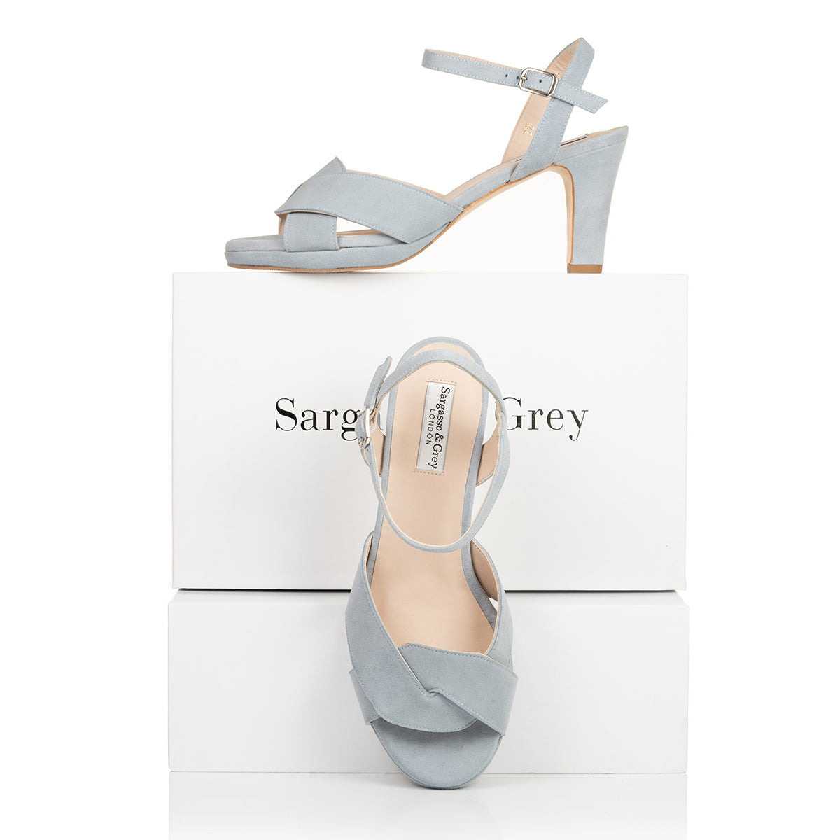 Isabella - Pale Blue Suede – Sargasso and Grey