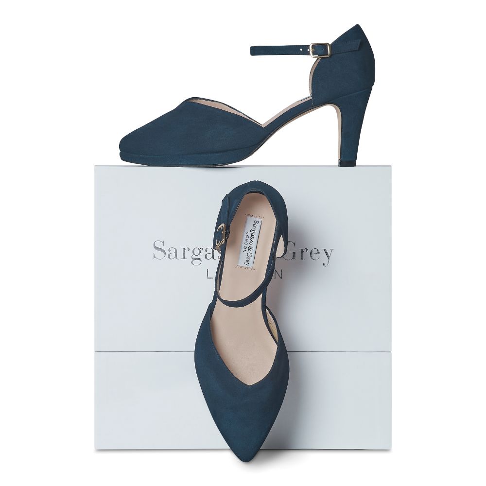 Wide Fit Navy Suede Platform Heels – Sargasso and Grey